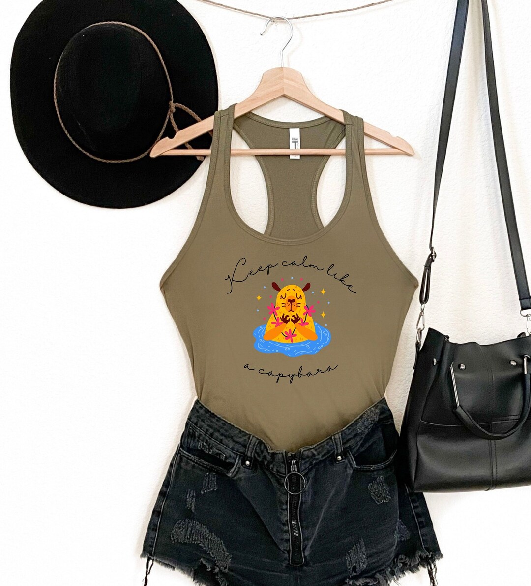 Cute Capybara Tank Top for Festivals Stay Calm and Stylish, Concert ...