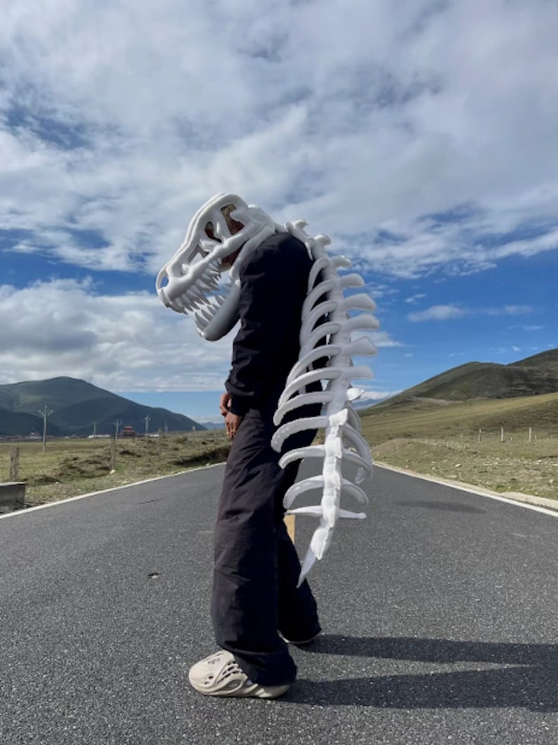 T-rex Skeleton Flax Outfit: EDM Dinosaur Rave Clothes - Etsy