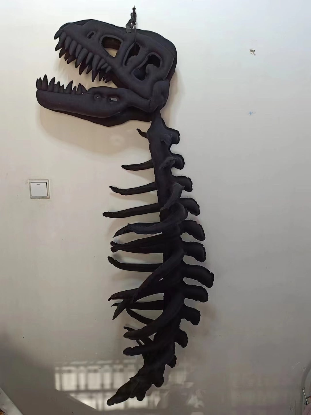 Fossilized Fury: Tyrannosaurus Rex Skeleton Black Cloth A Prehistoric ...