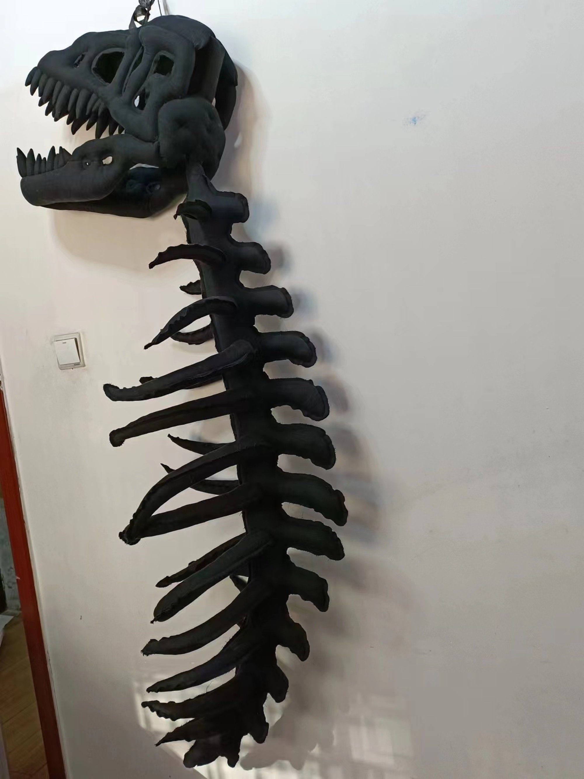 Fossilized Fury: Tyrannosaurus Rex Skeleton Black Cloth A Prehistoric ...