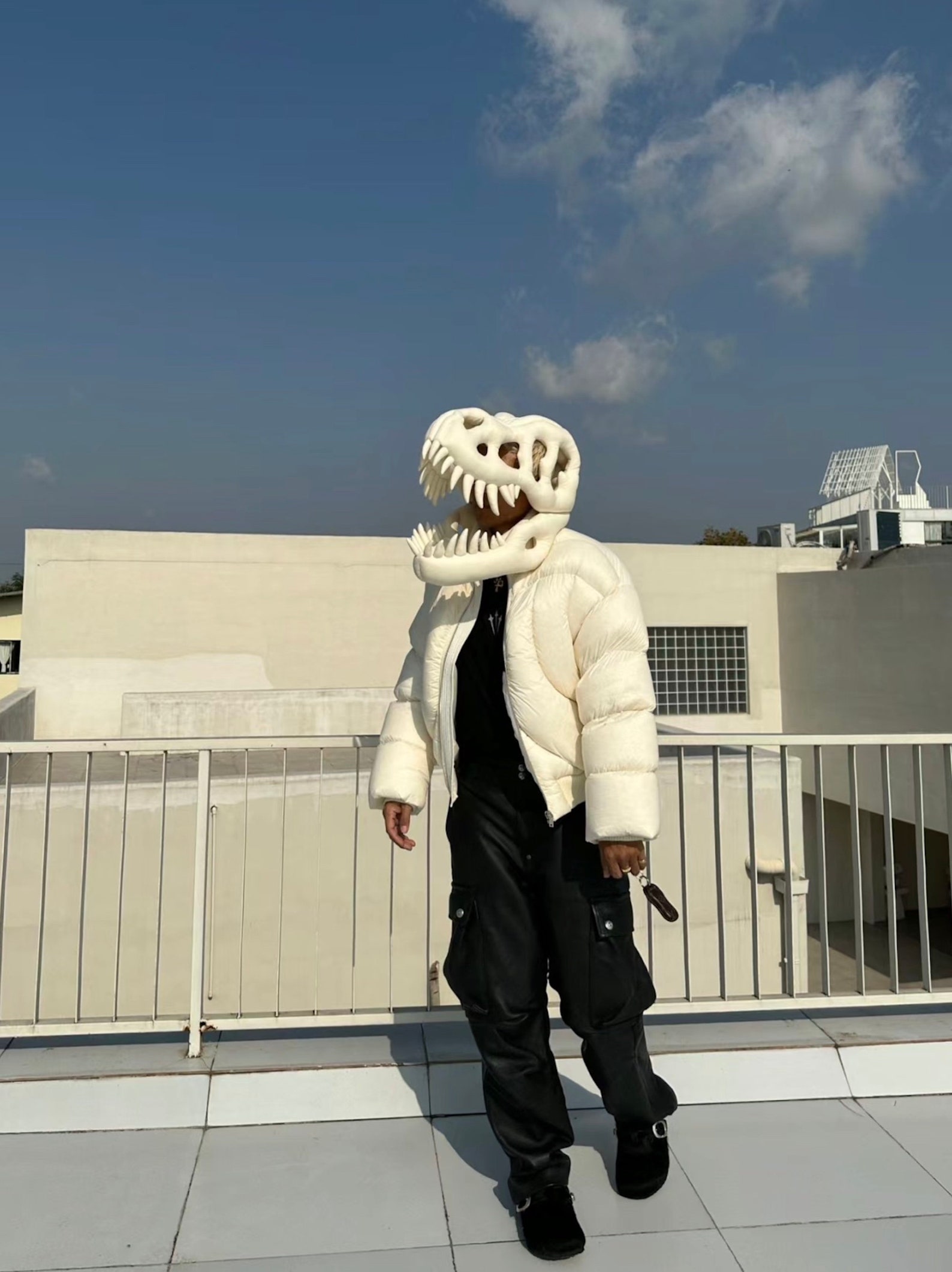 Frozen Fossil: T-rex Skeleton White Down Jacket - A Prehistoric ...