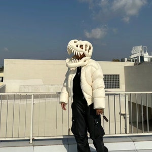 Frozen Fossil: T-rex Skeleton White Down Jacket - A Prehistoric ...