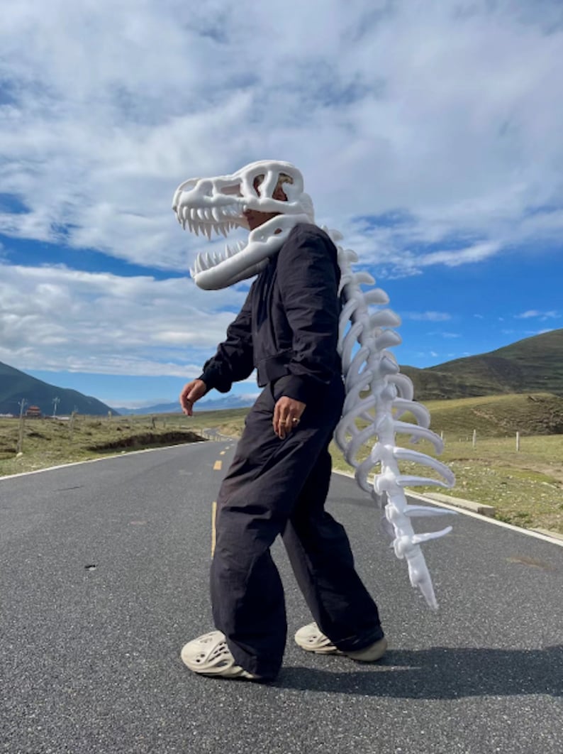 Prehistoric Elegance: Tyrannosaurus Rex Skeleton White Cloth, Lost ...