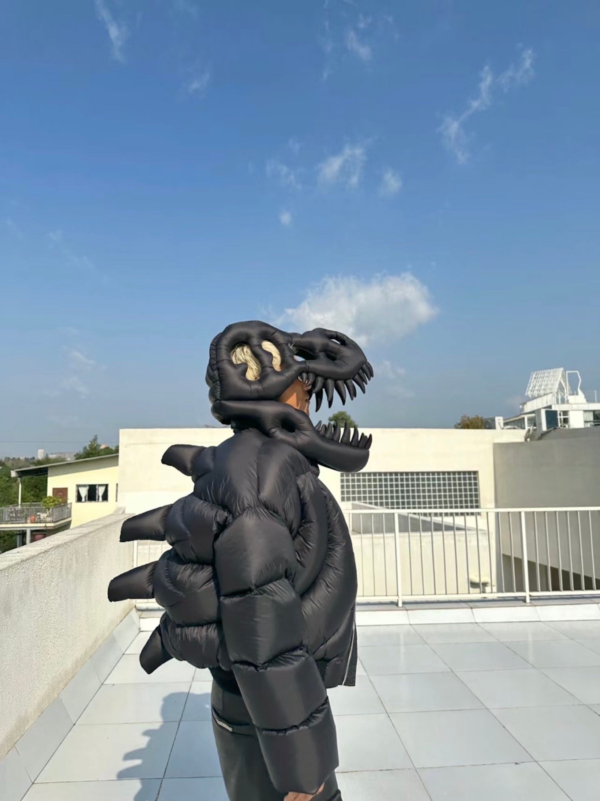Frozen Fossil: T-rex Skeleton Black Down Jacket - A Prehistoric ...