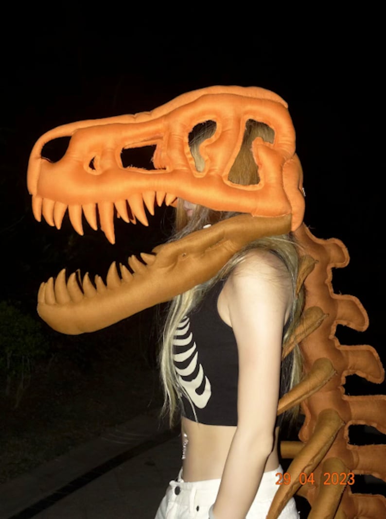 Ancient Aura: Tyrannosaurus Rex Skeleton Orange Cloth A Prehistoric ...