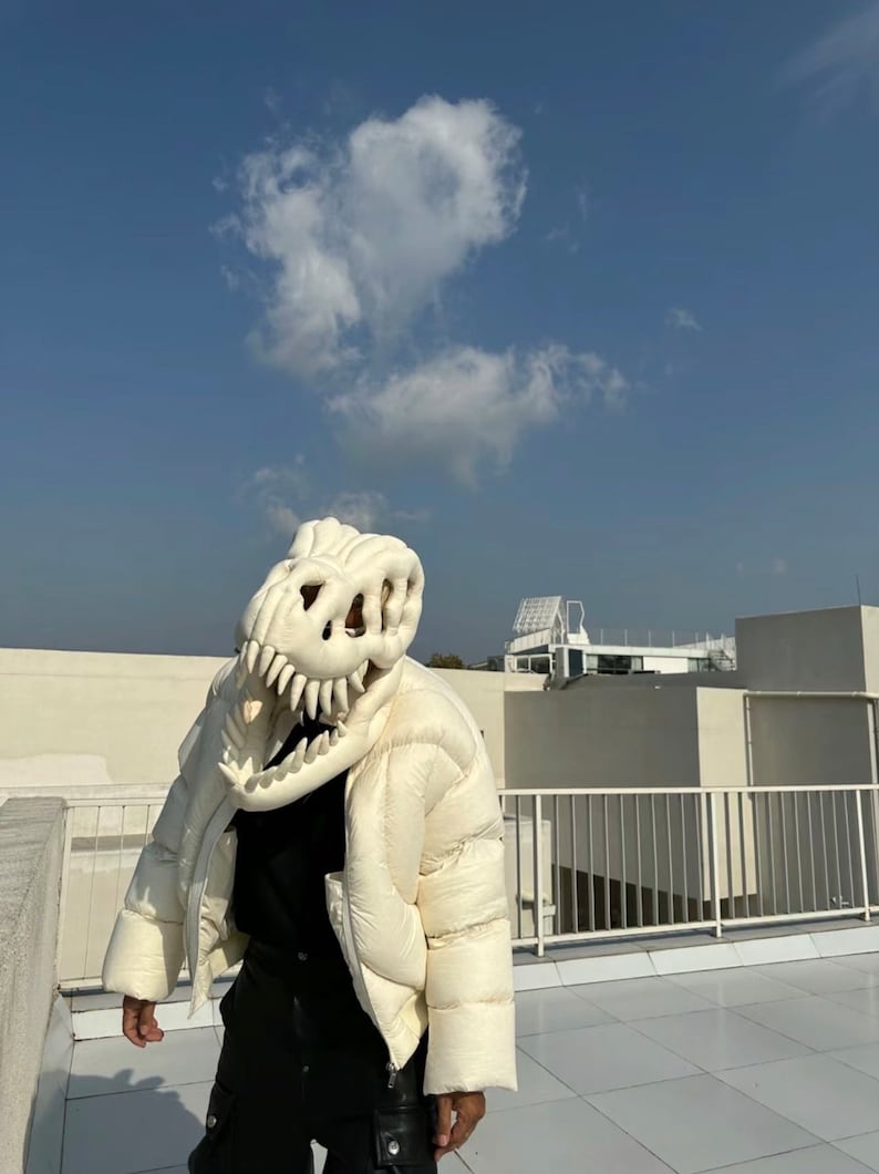 Frozen Fossil: T-rex Skeleton White Down Jacket - A Prehistoric ...