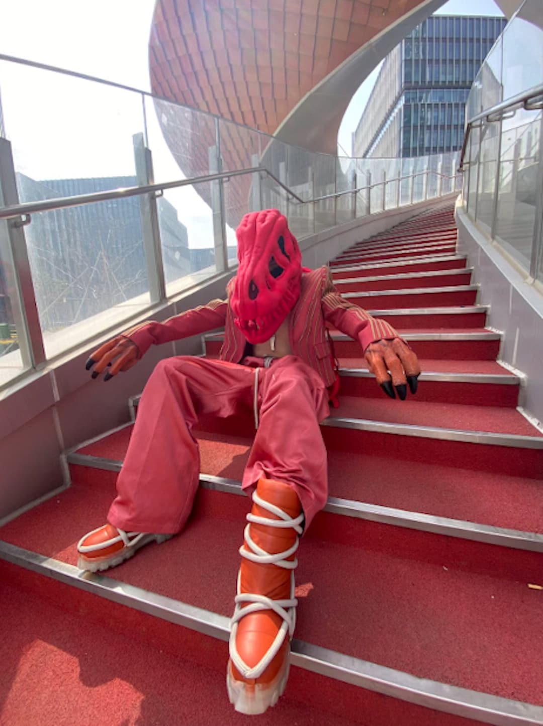 Crimson Rex T-rex Skeleton Red Flax Cloth: Lost Lands Rave Outfit - Etsy