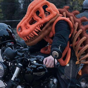 Handmade T-rex Skeleton Costume: Orange Flax Dinosaur Outfit - Etsy