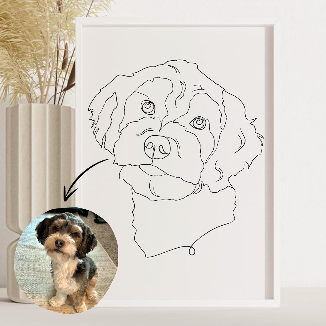 Custom Pet Line Drawing, Dog Line Drawing Tattoo, Custom Pet Outline ...