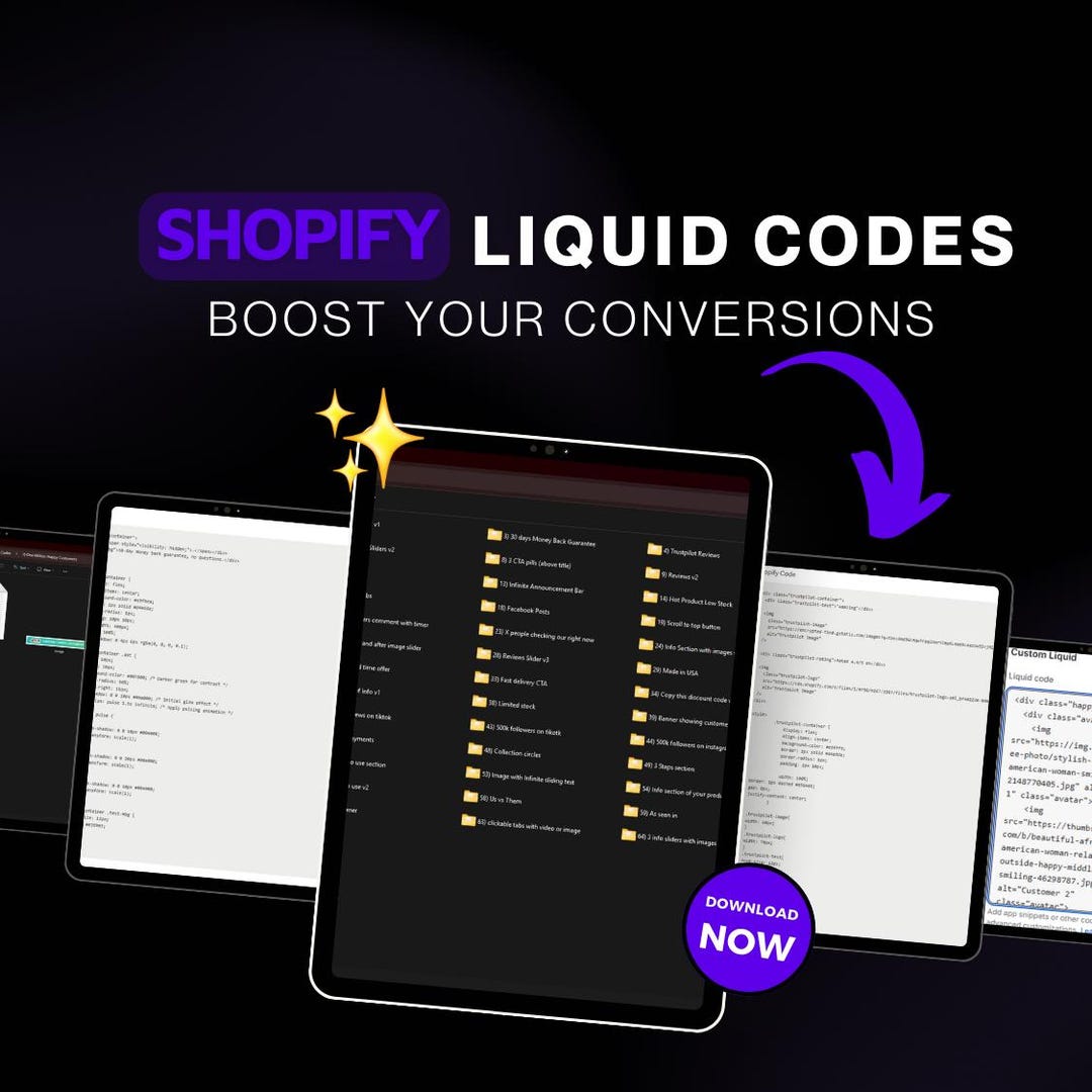Shopify Ultimate Liquid Codebook Snippets, 60+ Customizable E-commerce ...