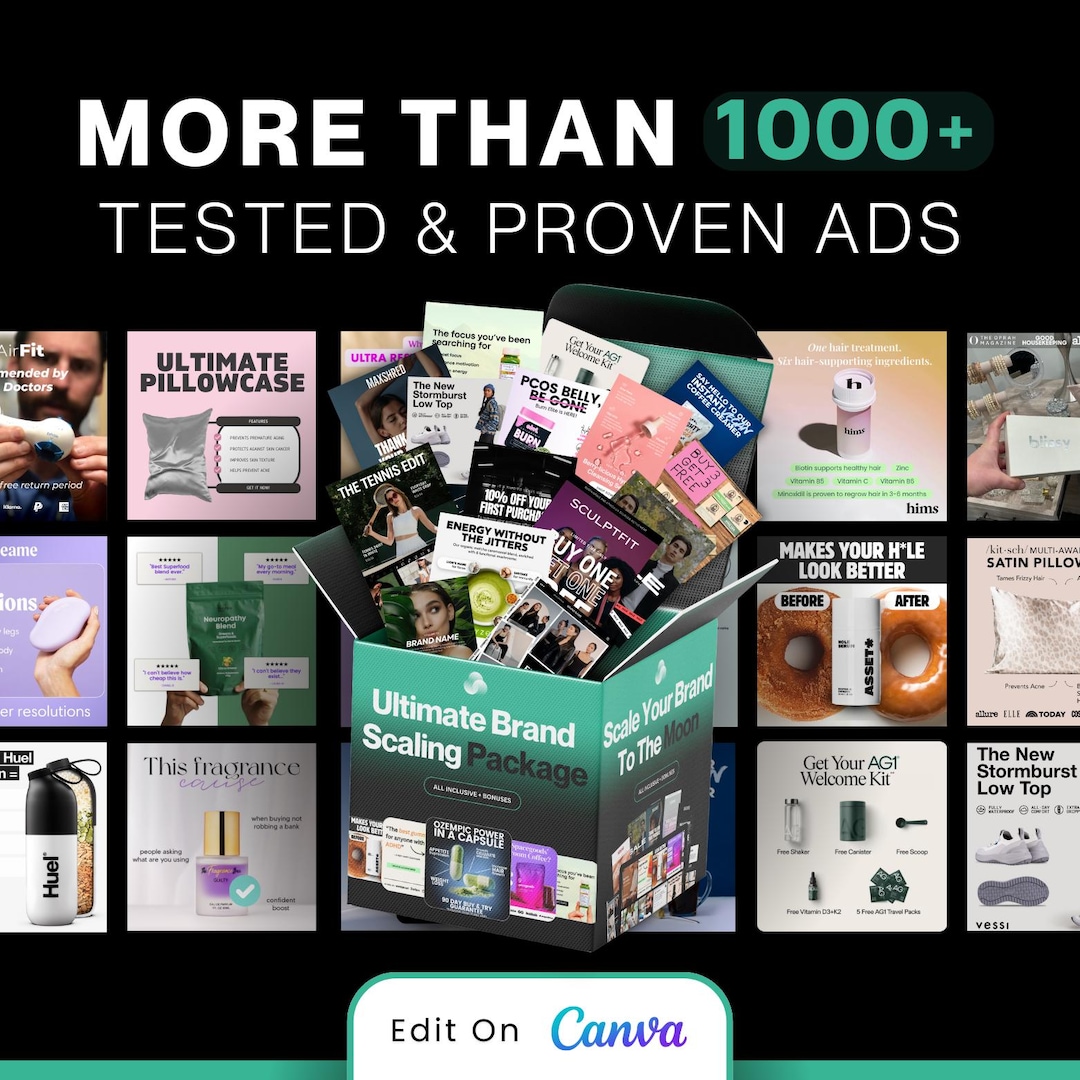 1000+ Ultimate Brand Scaling Package, Photo Ad Template, Facebook Ads ...