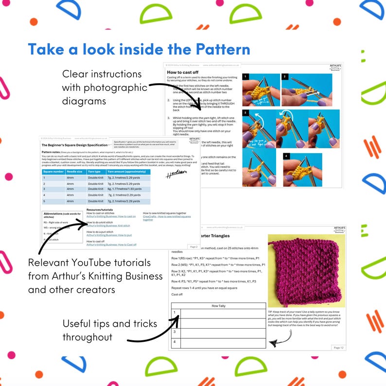 Step-by-step Knitting Pattern and Video Tutorials, Ideal for Beginners ...