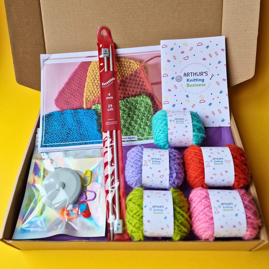 Learn to Knit Kit, Beginner Knitting Kit, Knitting Starter Kit, DIY ...