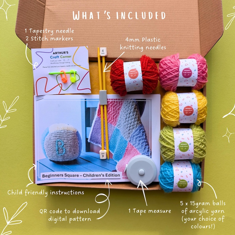 Children's Knitting Starter Kit: All Supplies Included + Video ...