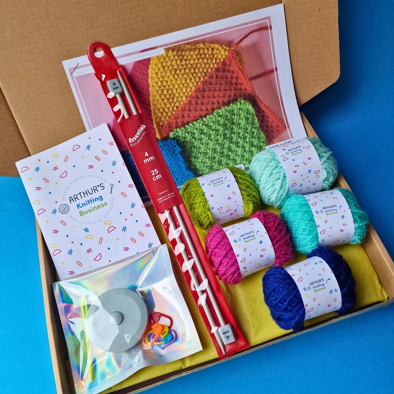 Learn to Knit Kit, Complete Beginners Kit Including Materials, Tools ...