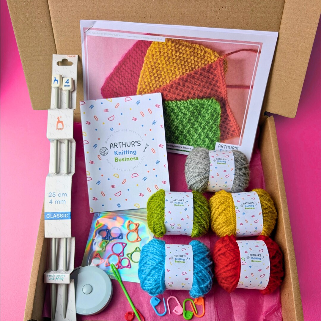 Beginner Knitting Kit: Learn to Knit, Includes Yarn & Needles - Etsy