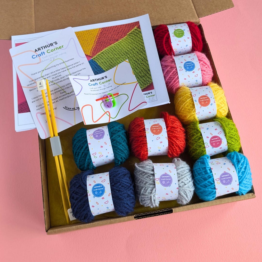 Children's Knitting Starter Kit: Learn to Knit a Scarf - Etsy