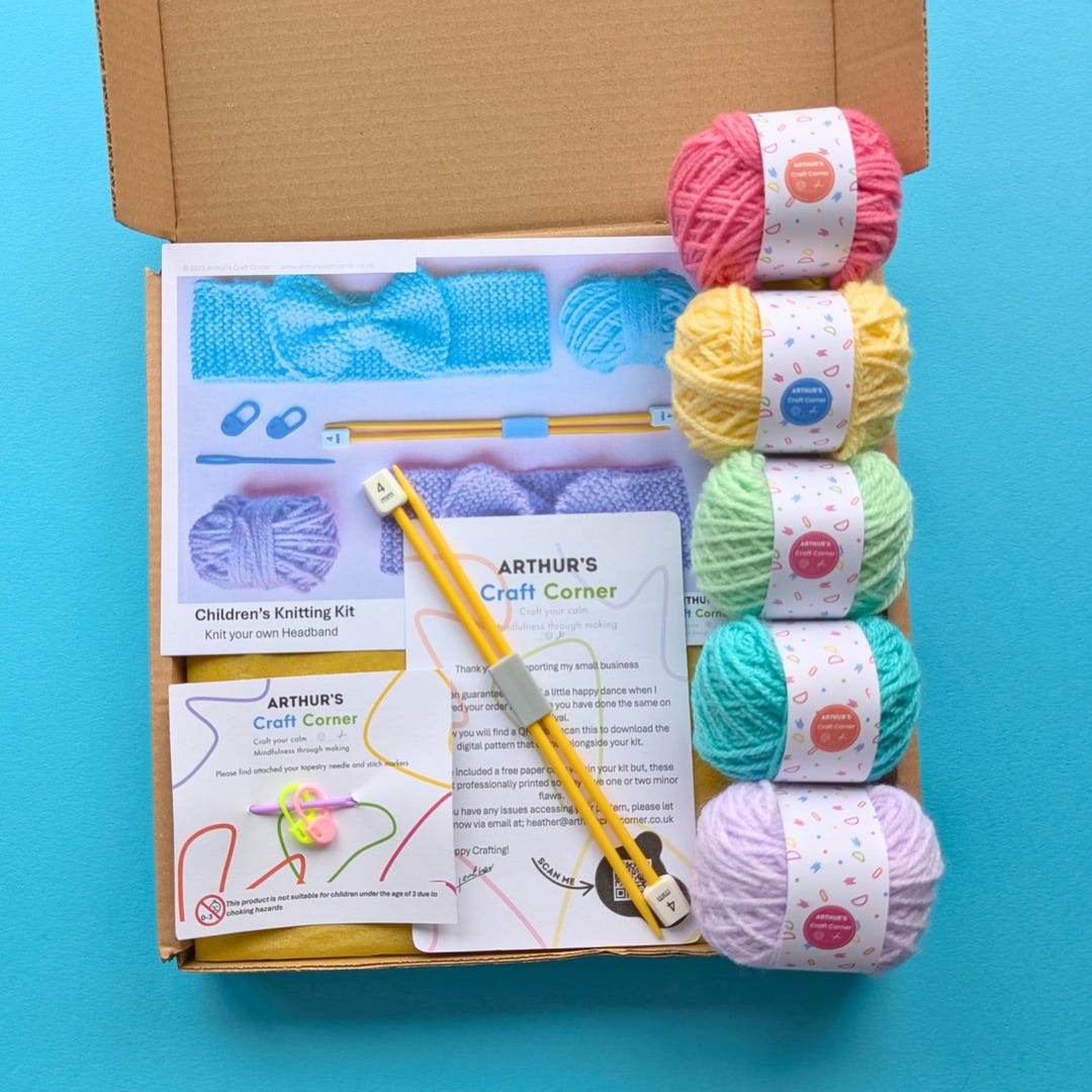 Children's Learn to Knit Starter Kit, All Materials and Tools Included ...