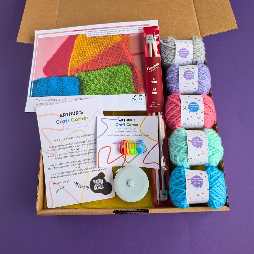 Learn to Knit Kit, Complete Beginners Kit Materials, Tools ...