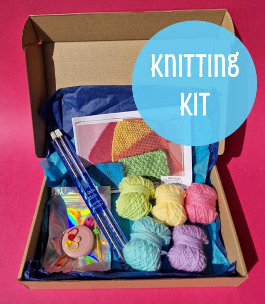 Learn to Knit Kit, Complete Beginners Kit Including Materials, Tools ...
