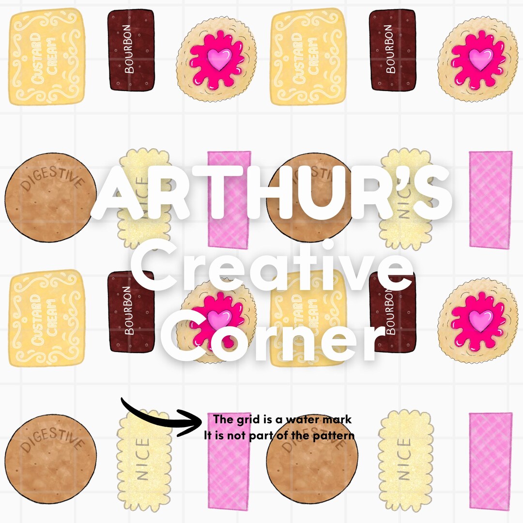 Love of Biscuits, Seamless Print File, 300DPI, Instant JPEG Download ...