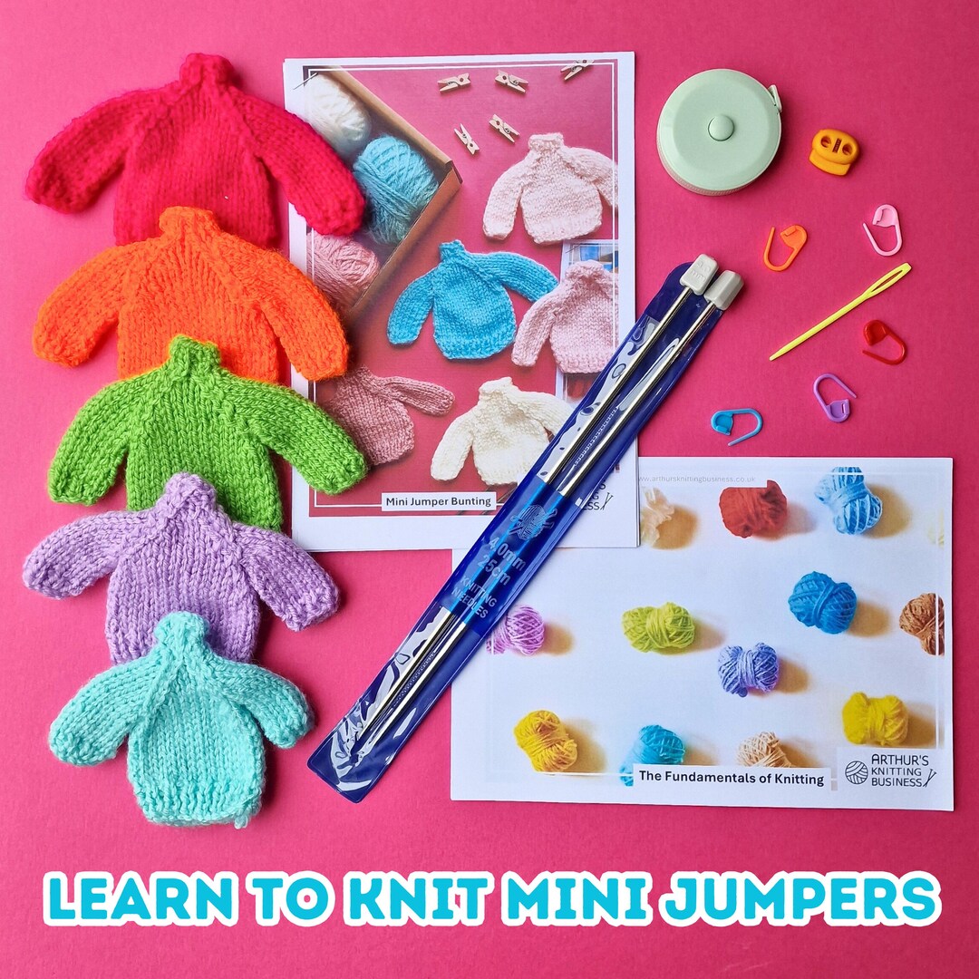Learn to Knit Kit, Make Your Own Mini Jumper Bunting, Beginners ...