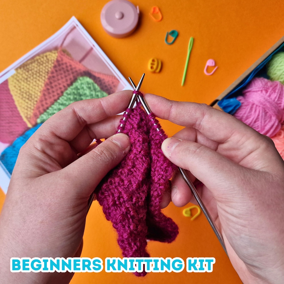 Learn to Knit Kit, Complete Beginners Kit, Suitable for Left and Right ...