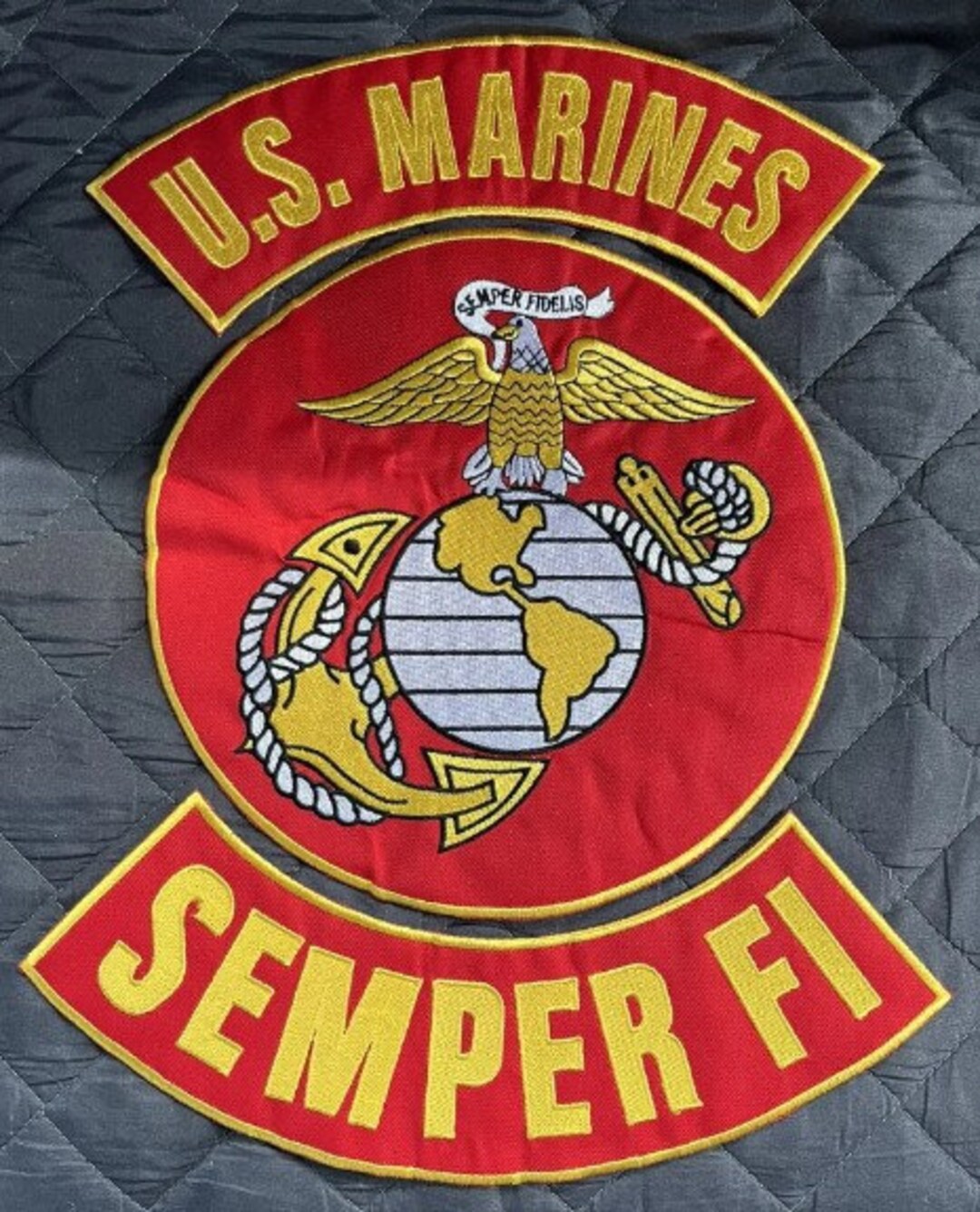 USMC Marine Corps Semper Fi Motorcycle Biker Patch Rockers for Vest Cut ...
