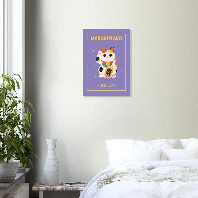 Maneki Neko Good Luck, Art Print, Japanese Wall Art, Poster - Etsy