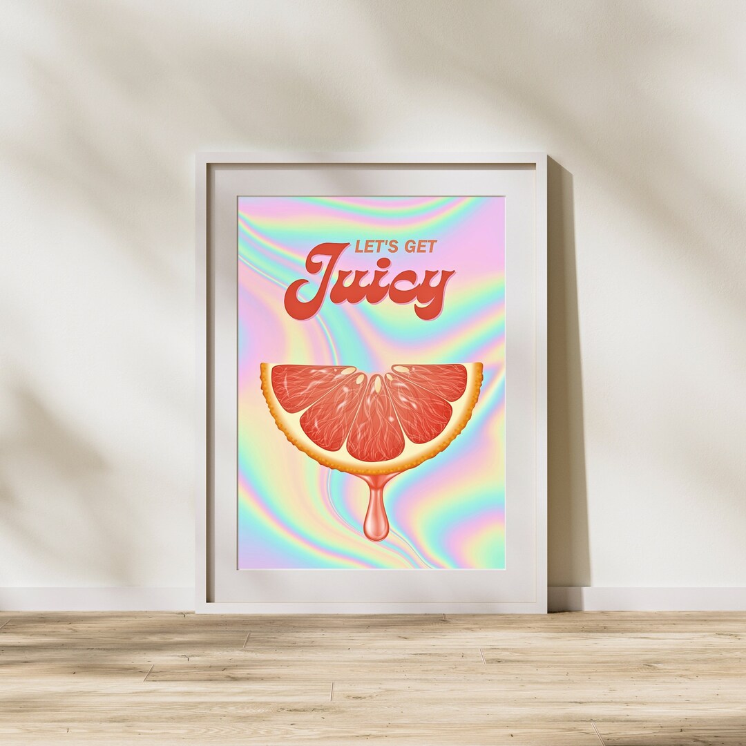 JUICY Grapefruit Printable Fruit Poster, Digital Wall Art, Instant ...