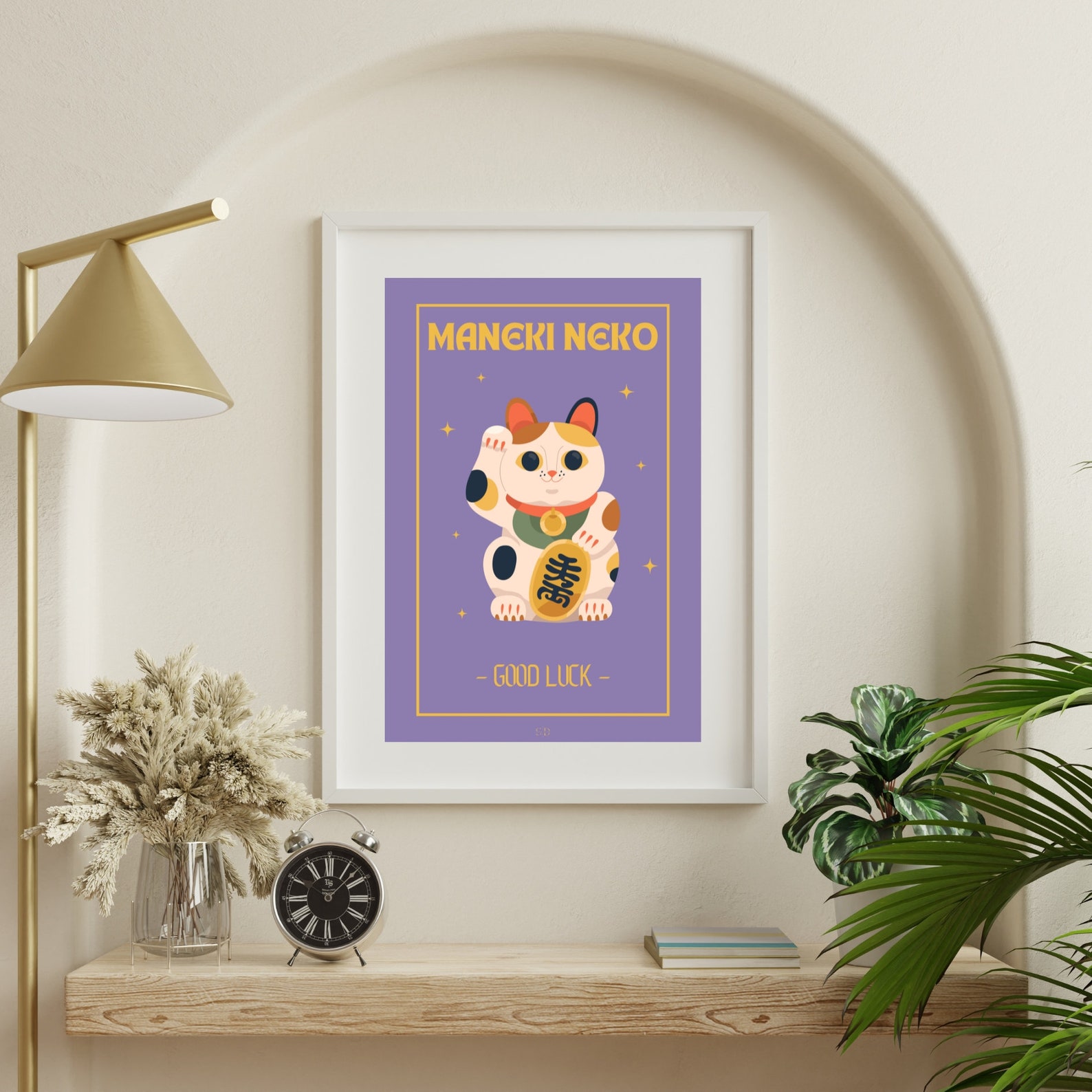 Maneki Neko Good Luck, Art Print, Japanese Wall Art, Poster - Etsy