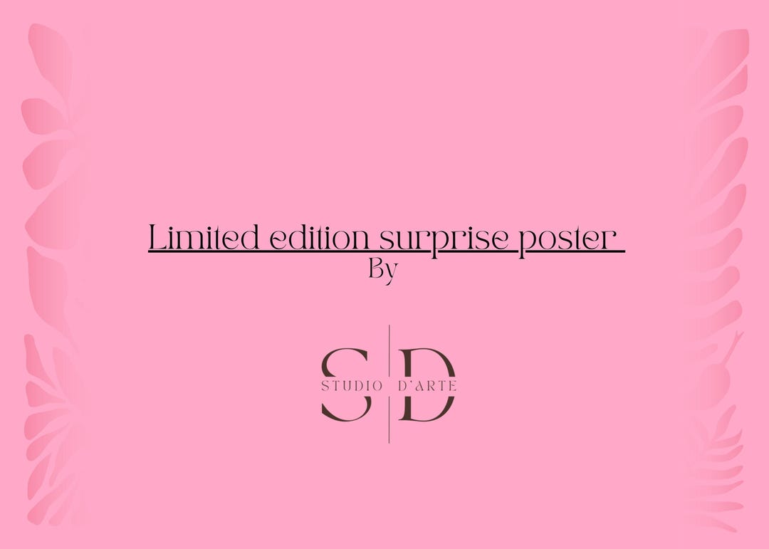 Printed Poster, LIMITED EDITION Surprise Poster 70x50 CM, Pink & Red ...