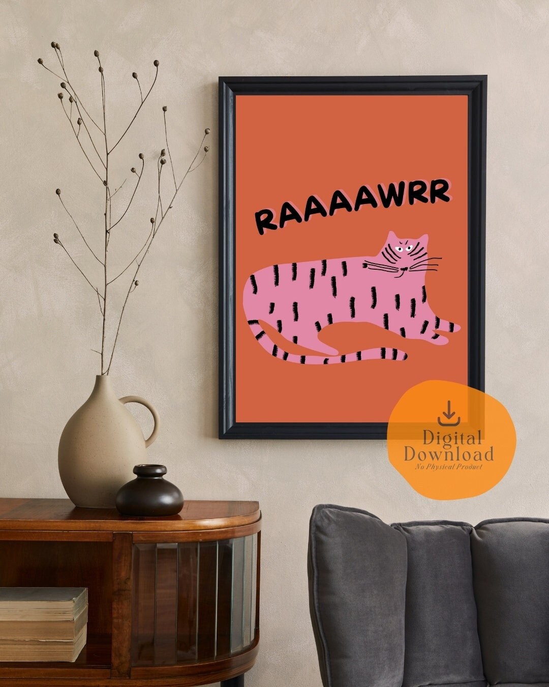 Tiger Art, Rawr, Printable Poster, Animal Wall Art, Home Decor, Boho - Etsy