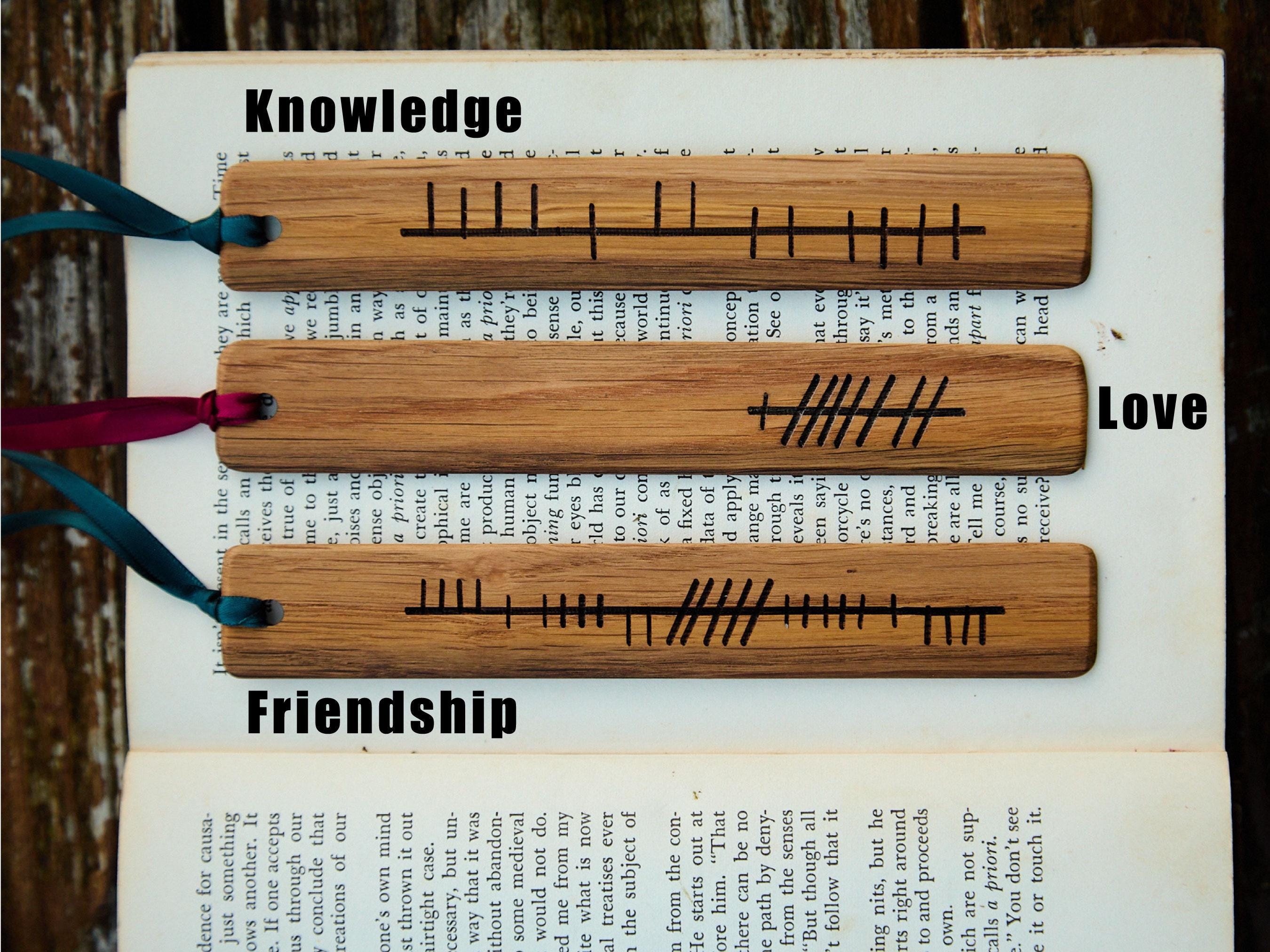 Ogham Bookmark in Natural Oak Wood – Handmade Inspiring Celtic Gift for ...