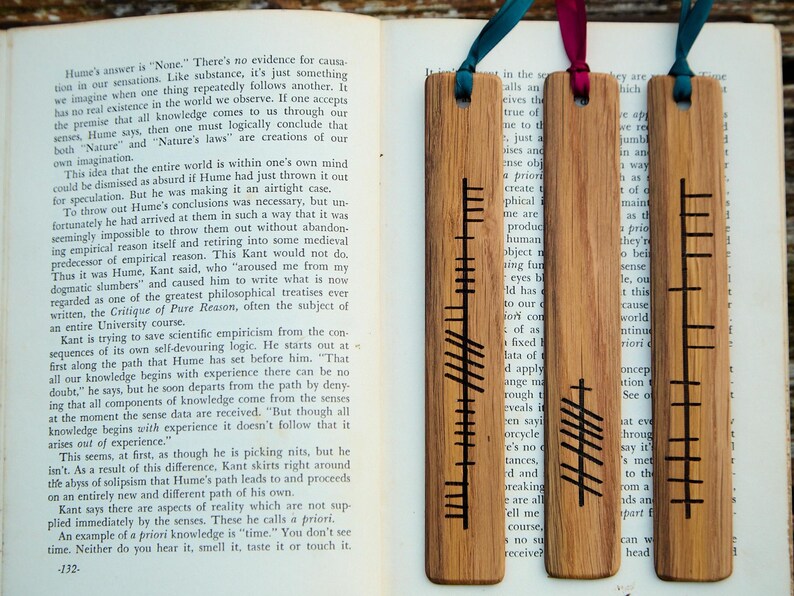 Ogham Bookmark in Natural Oak Wood – Handmade Inspiring Celtic Gift for ...