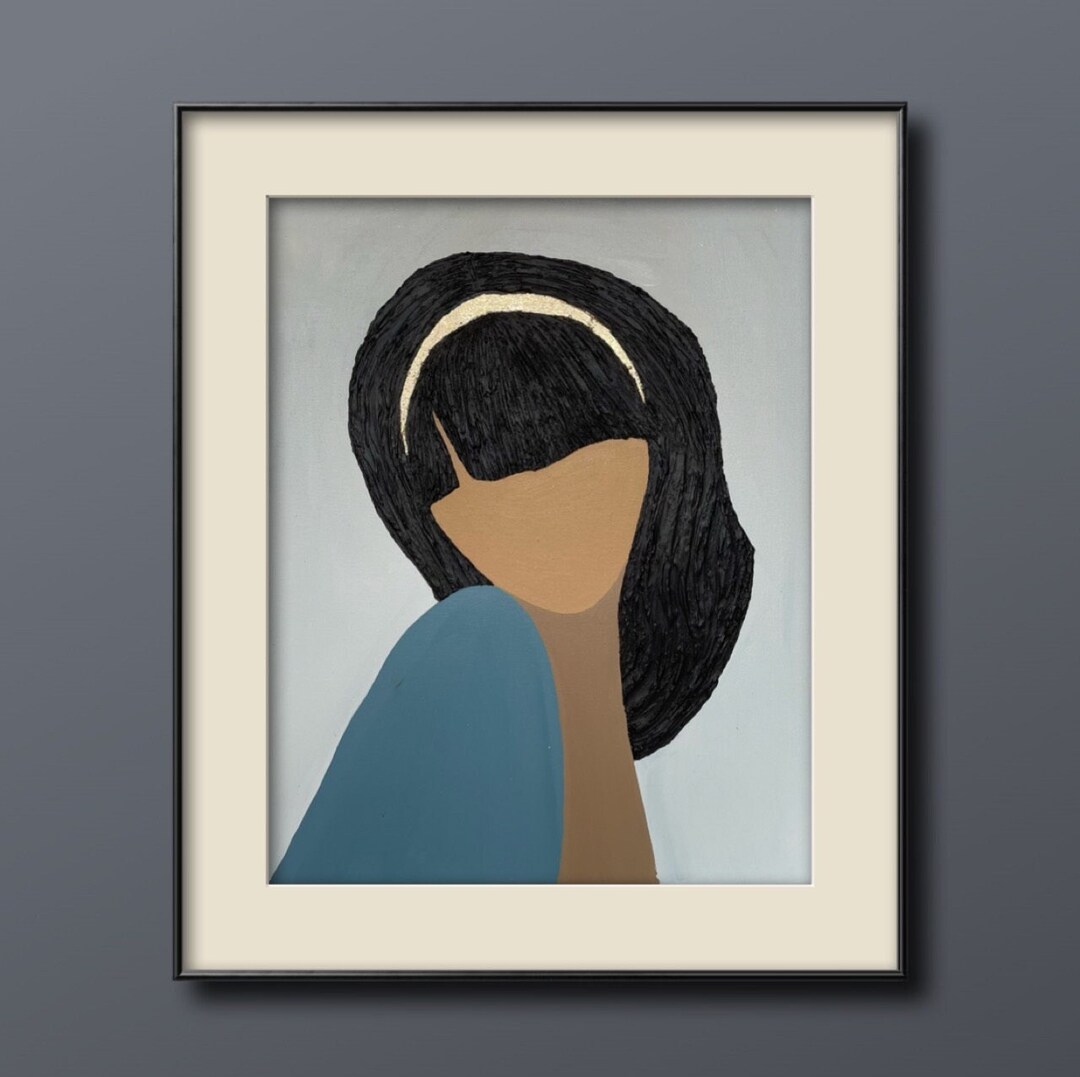 Modern Abstract Woman Portrait Painting: Original Handmade Acrylic ...