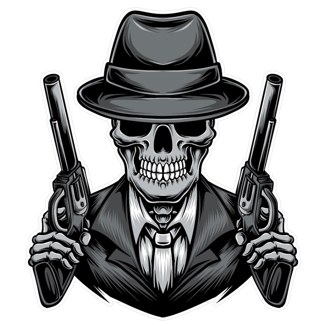 Skull Mafia Stickers 2 Pieces of 14 Cm - Etsy Canada