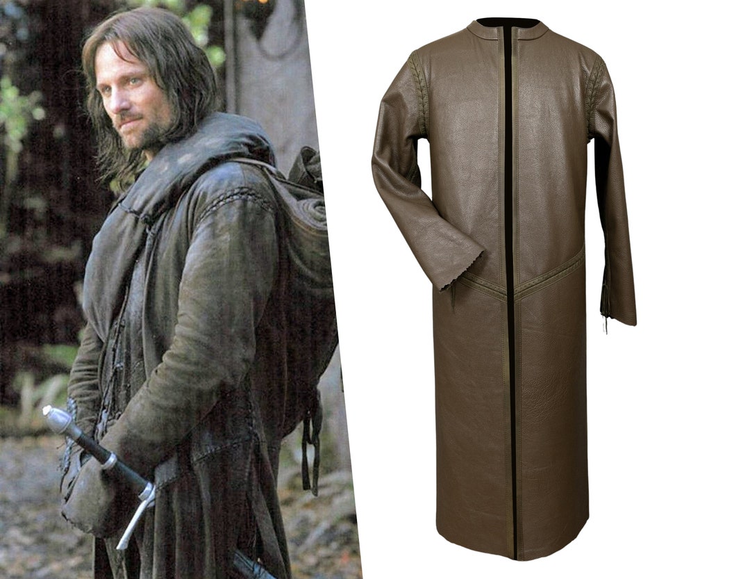 Aragorn Costume Duster Lord of the Rings Cosplay Long Leather Coat ...