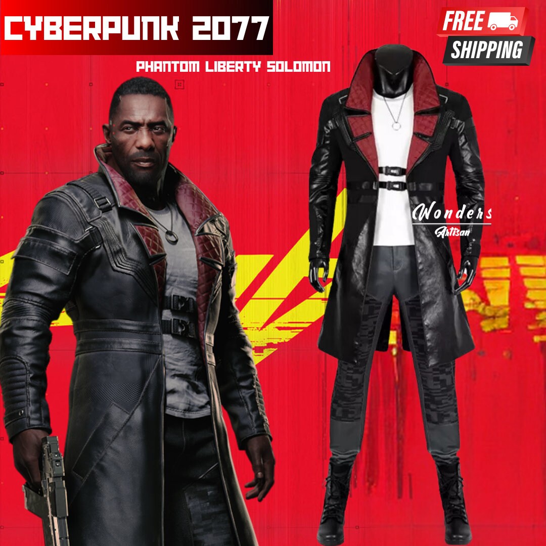 Cyberpunk 2077 Phantom Liberty Solomon Reed Cosplay Costume Black ...