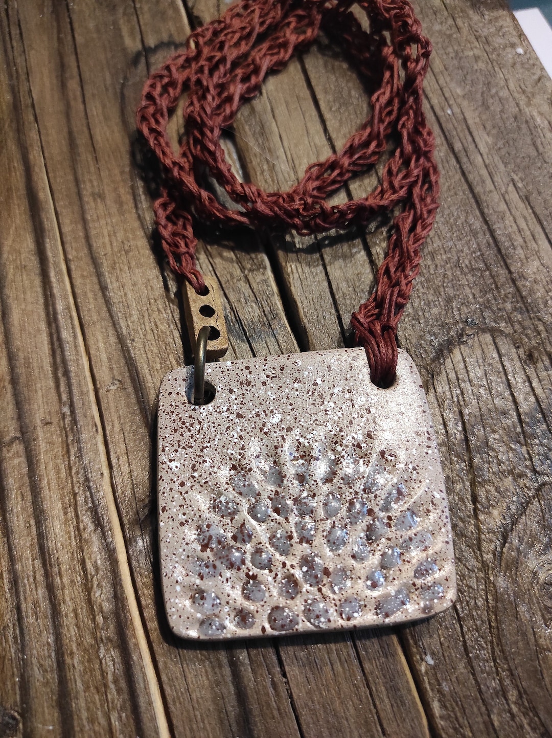 Handmade Stone Effect Necklace Pendant Boho Style Gift Idea Hand ...