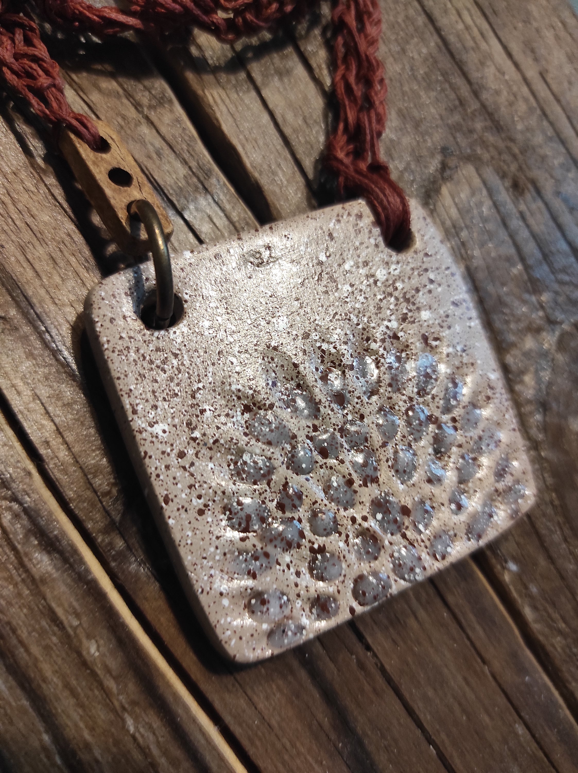 Handmade Stone Effect Necklace Pendant Boho Style Gift Idea Hand ...