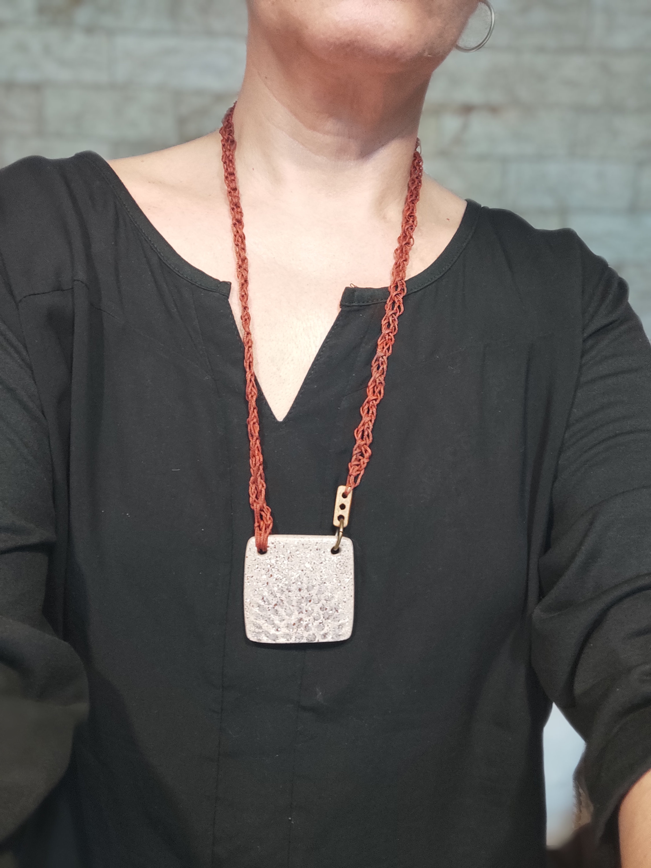 Handmade Stone Effect Necklace Pendant Boho Style Gift Idea Hand ...