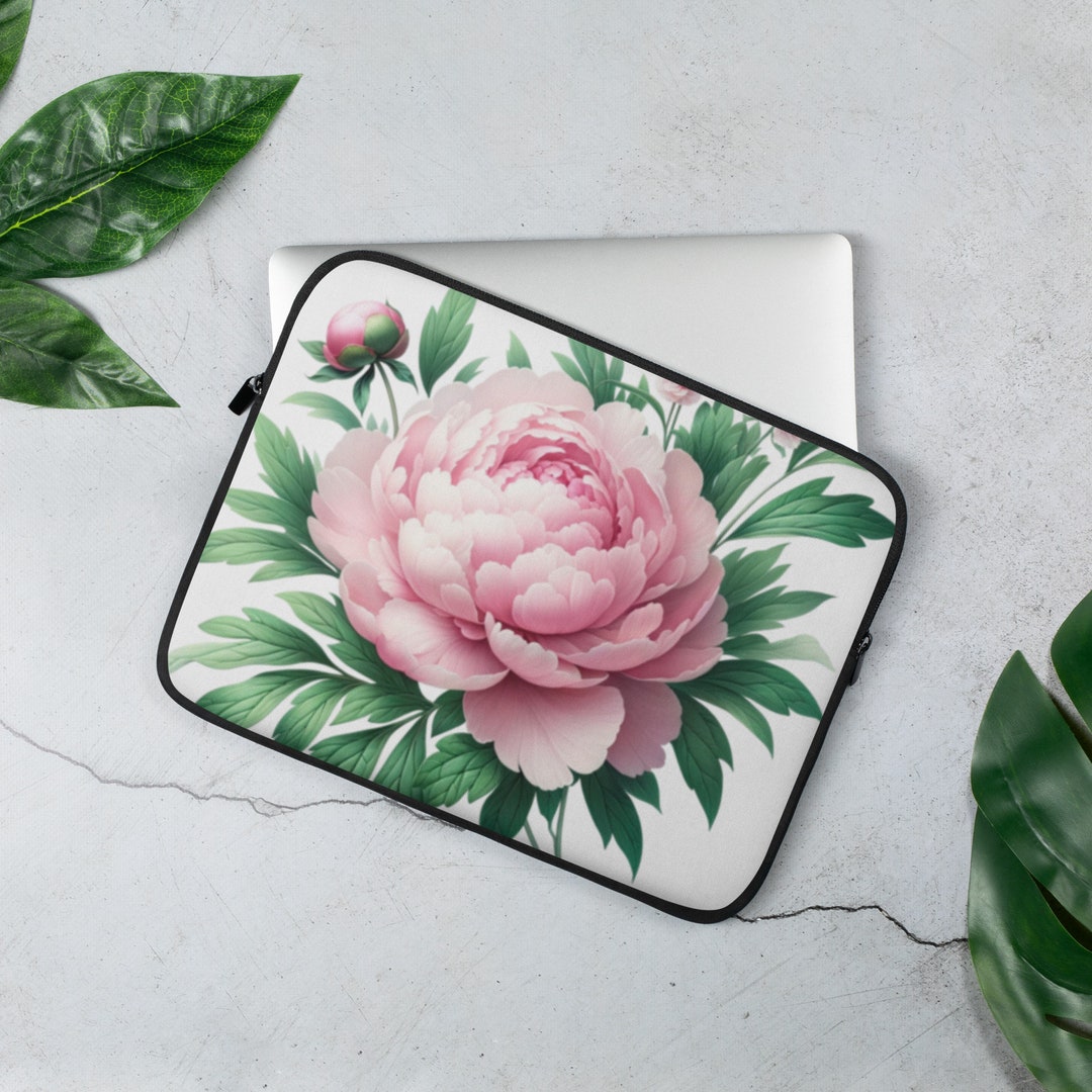 Premium Pink Peony Laptop Sleeve: Stylish & Protective Case for Your ...