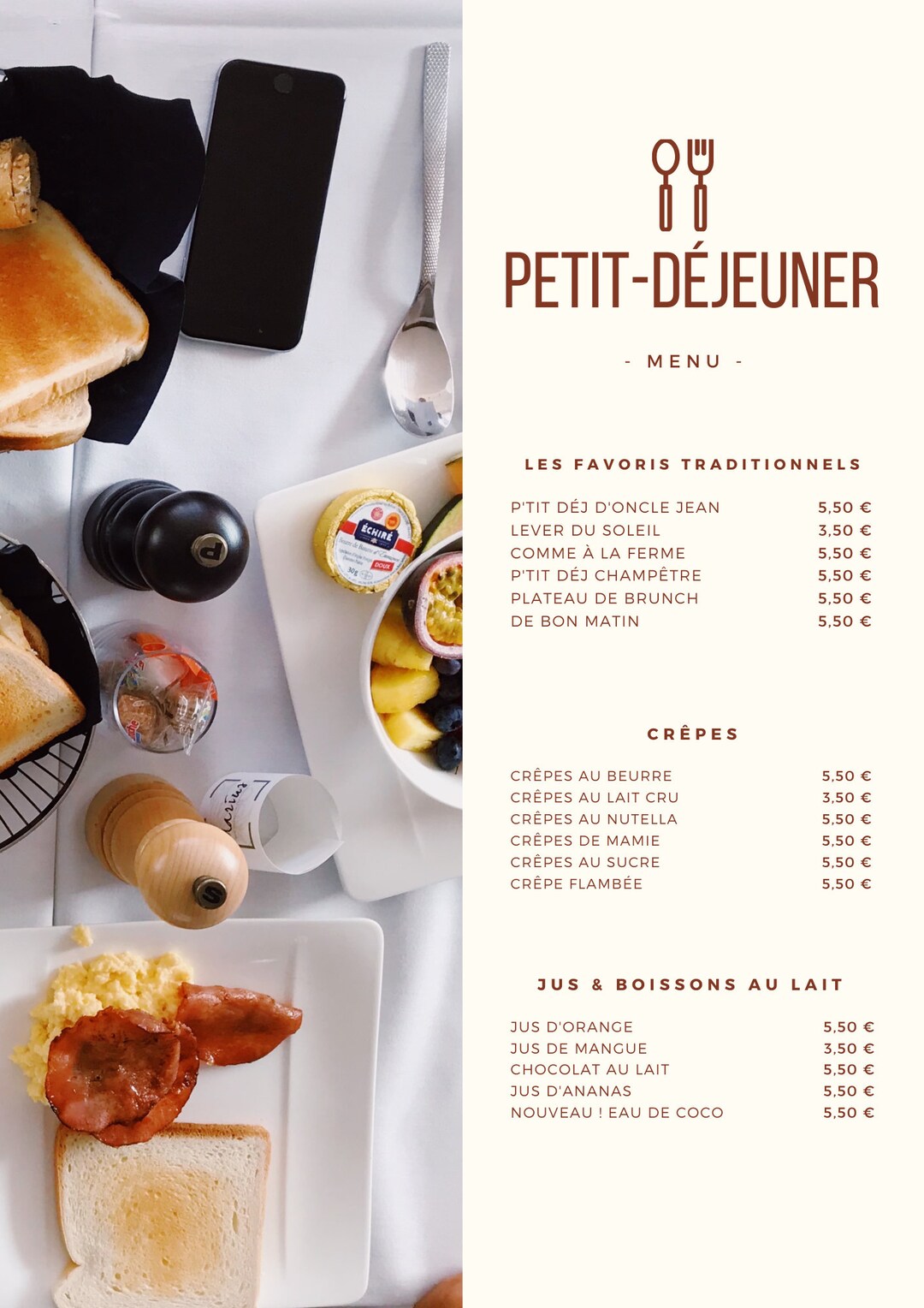 Simple and Elegant Menu Card - Etsy