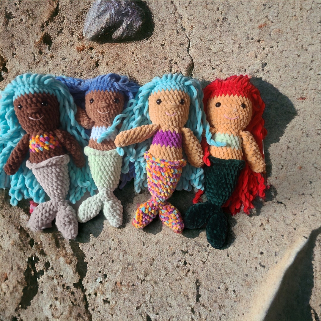 New Little Mermaid Doll Amigurumi Mermaid Toy Crochet Stuffed Toys ...
