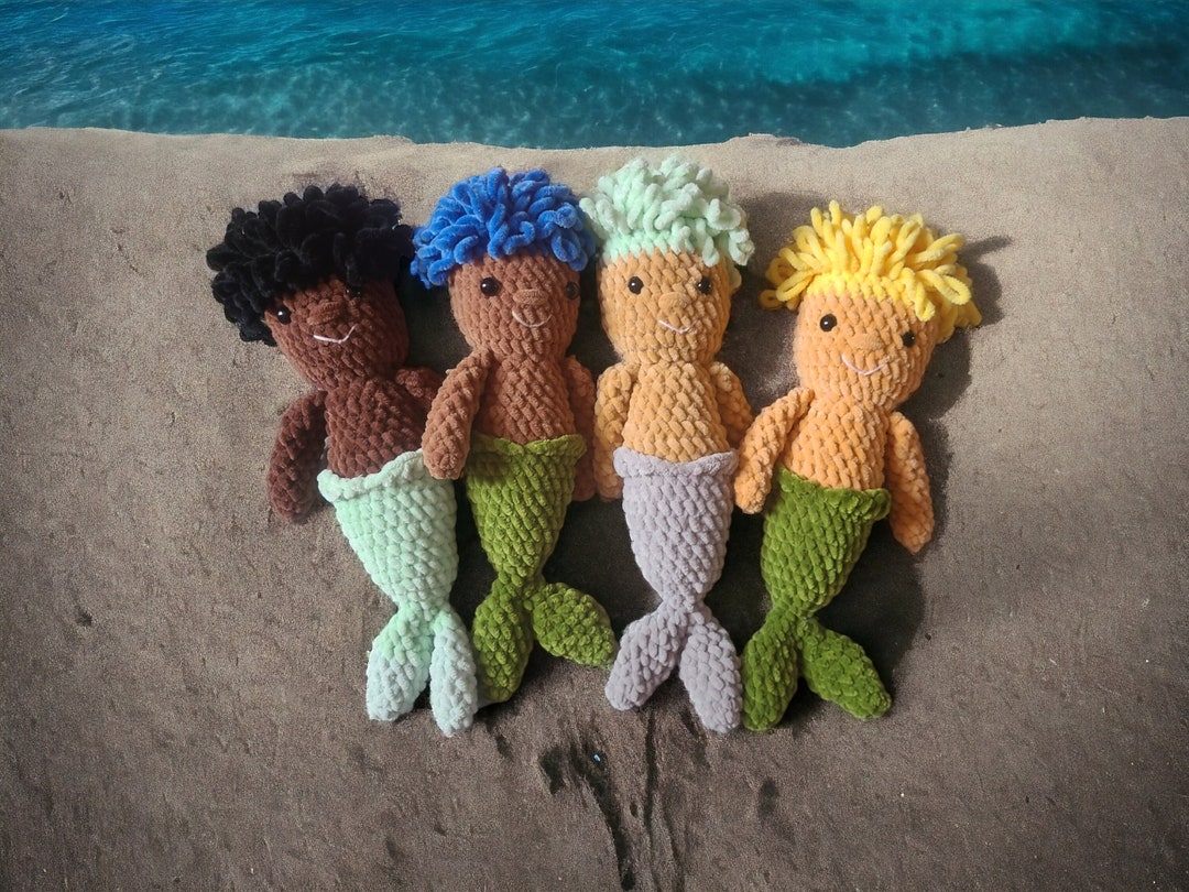 Handmade Merboy Crochet Mermaid Adorable Nursery Decor Unique Birthday ...
