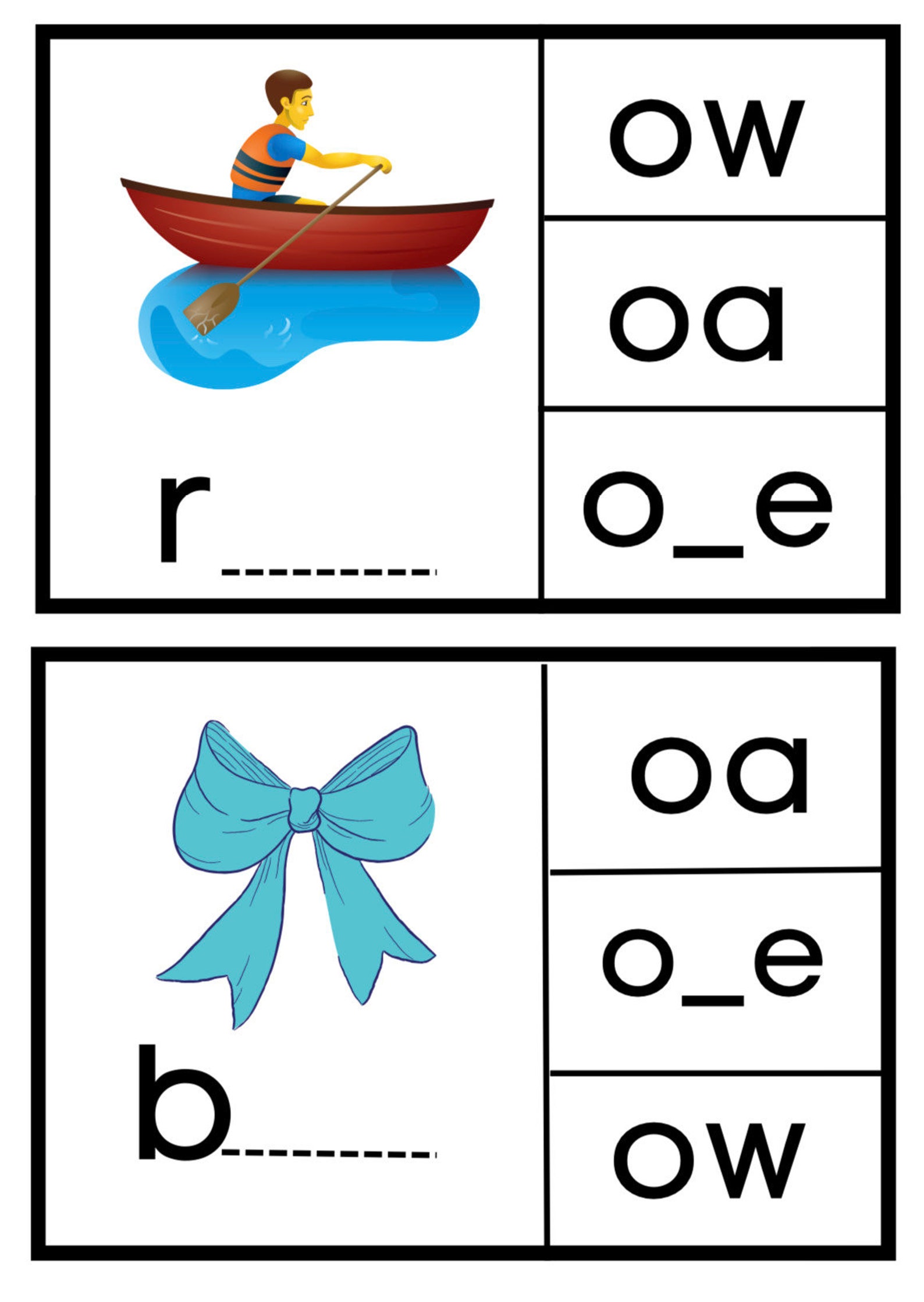 Printable Flashcards Long Vowel Sound for Kids - Etsy