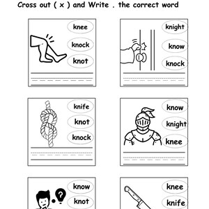 Printable Worksheet Silent Letter - Etsy