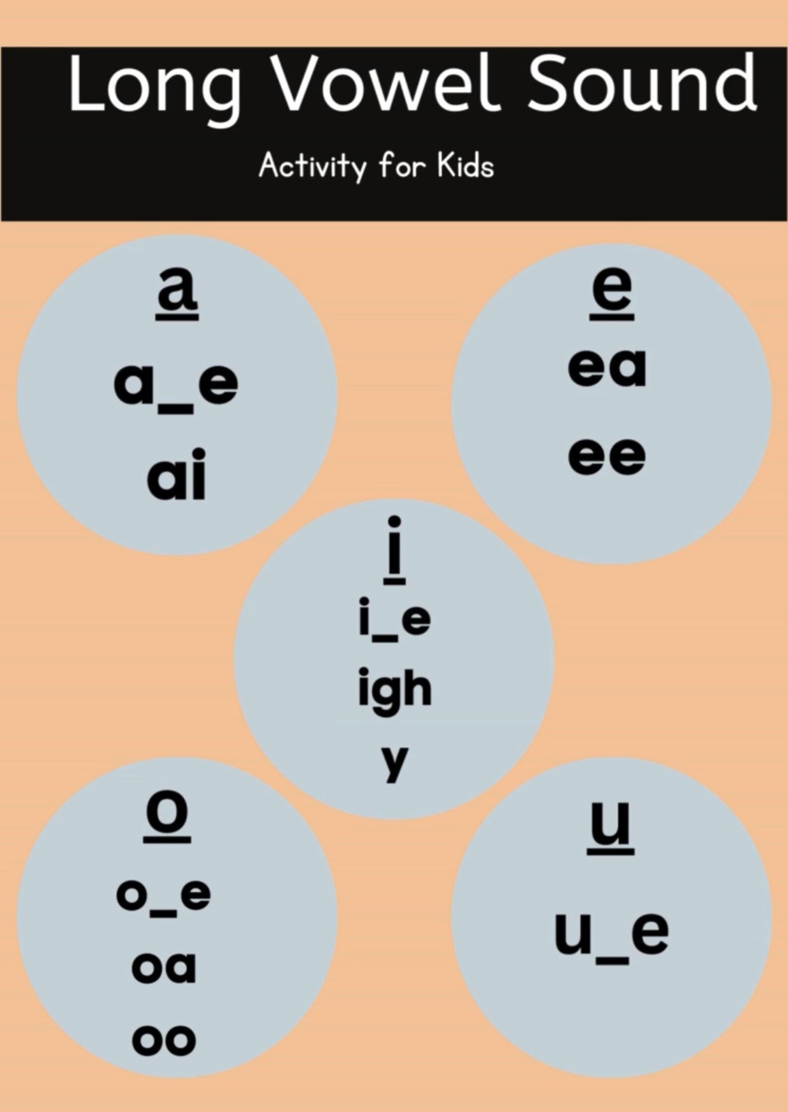 Printable Flashcards Long Vowel Sound for Kids - Etsy