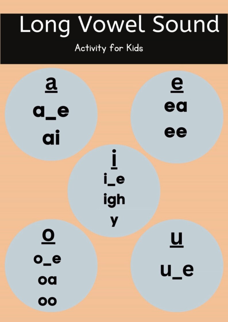 Printable Flashcards Long Vowel Sound for Kids - Etsy
